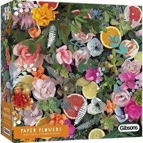 GIBSONS Puzzle Papírové květy / 1000 dílků / 68 × 49 cm