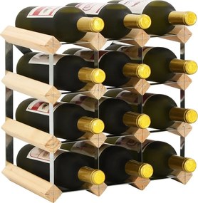vidaXL Stojan na víno na 12 lahví masivní borové dřevo [340891] Barva: Béžová