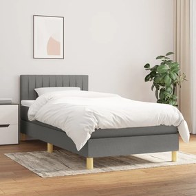 vidaXL Box spring postel s matrací 80 x 200 cm textil [3140732] Barva: Tmavě šedá