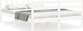 vidaXL Rám postele s čelem 120 x 200 cm masivní dřevo [3193852] Barva: Černá