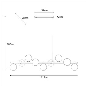 Lustr do obýváku ARDI béžová barva K-5843 9×G9/119 cm