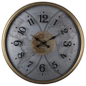 Nástěnné hodiny Bartje s mapou světa – 80x10 cm