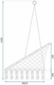 Bluegarden Rea, Závěsné boho křeslo s polštářem černé 490129A, OGR-03542