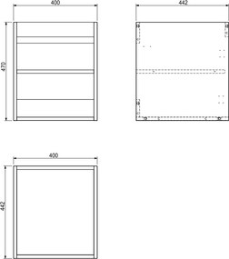 Mexen Rivel, koupelnová skříňka 40 cm, 1 dvířka, drážkovaná, ořech, 91A21-04047-1-BF86