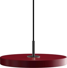Závěsná lampa Asteria Mini s černým držákem vínově červená