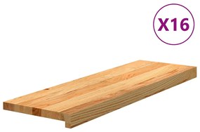 Nášlapy na schody 16 ks světle hnědé 80x30x2 cm masivní dub 3282996