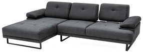 Designová rohová sedačka Vatusia 314 cm antracitová - levá