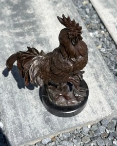 Bronzová socha Kohout – zvířecí figurína