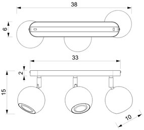 Bodové svítidlo COMET 3xGU10/8W/230V černá/lesklý chrom