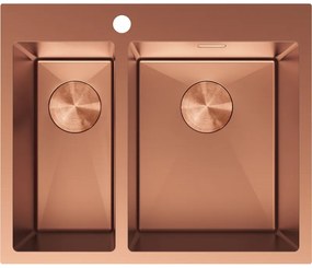 Mexen Flexo dřez nerezový 1,5-komorový 610 x 510 mm, měď - 6446611500-65