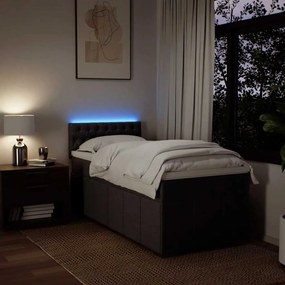 Box spring postel s matrací tmavě hnědá 90x200 cm textil 3289261