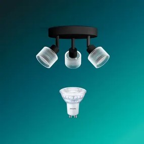 Horen 3x5W černá, na desce / LED bodové svítidlo