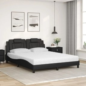 Postel Viana s matrací černá 160 x 200 cm umělá kůže 3208803