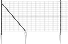 Evropský plot se hroty 25 x 1,2 m Ocel potažená PVC Šedá 3350675