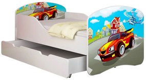 Dětská postel - Závodní auto + jméno 160x80 cm + šuplík