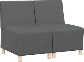 Modulová sedačka bez opěradel 2 ks Tmavě šedá textil 3399749