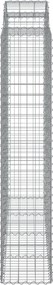 Klenuté gabionové koše 2 ks 200x50x200/220cm pozinkované železo 3146425