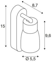 SLV 1008304 Puri 2.0 Dome, černé nástěnné svítidlo 1xGU10 s vypínačem, výška 15cm