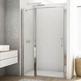 Sanswiss DIVERA D22T13 jednokřídlé sprchové dveře 110 cm Profil: Aluchrom, Sklo: Bílé linky 88