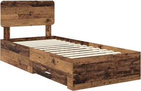 Rám postele s čelo Staré dřevo 90 x 190 cm Kompozitní dřevo 3412434