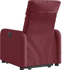 Zvedací masážní polohovací křeslo vínové textil 3206711