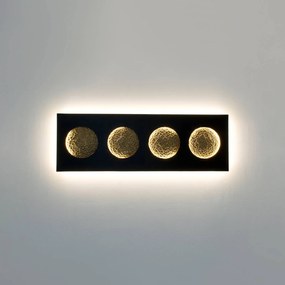 LED nástěnné světlo Fasi Della Luna, černá/zlatá