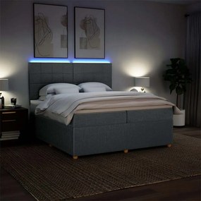 Box spring postel s matrací tmavě šedá 200x200 cm textil 3294464