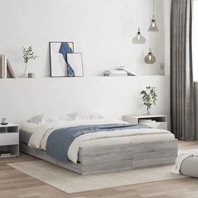 Rám postele se zásuvkami šedý sonoma 120 x 190 cm kompozit 3207320