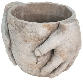 Cementový obal na květináč s držícíma rukama Meganne – 21x16x15 cm