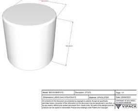 Bílý dětský puf z textilie bouclé MOON – Vipack