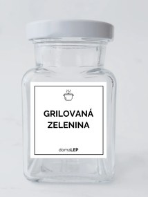 Samolepka na kořenky GRILOVANÁ ZELENINA bílá 5 × 5 cm tučné písmo