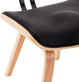 vidaXL Jídelní židle 2 ks ohýbané dřevo a textil [283122] Barva: černá a světle hnědá