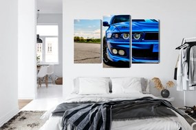 Vícedílný obraz Přední Část Modrého Sportovního Vozu Nedostatek Nedostatek Přírodní plátno 120x80