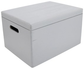 ČistéDřevo Dřevěný box s víkem 40 x 30 x 23 cm - šedý