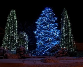 Easy Fix LED světelný řetěz, 100 m, venkovní teple bílá, 400 MEGA LED, černý kabel, IP67, cívka