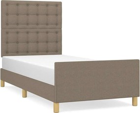 Rám postele s čelem taupe 90x190 cm textil 3125345