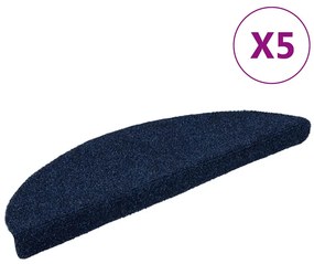 Schodové rohože samolepicí 5 ks 56 x 17 x 3 cm tmavě modré půlkulaté 149694