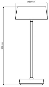 LED Stmívatelná stolní lampa CASABLANCA LED/3,4W/5V USB 3600 mAh IP44 černá