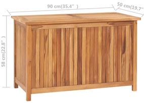 vidaXL Marketos Zahradní úložný box 90 x 50 x 58 cm masivní teakové dřevo