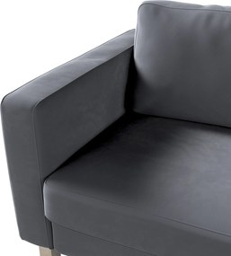 Potah na pohovku IKEA  Karlstad 3-místná, nerozkládací, krátký barva šedá látka lesklé, sametová