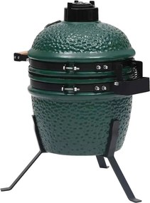 Zahradní gril a udírna 2 v 1 Kamado keramický 56 cm zelený 316094