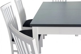 Nábytkáři ORFA MADONA 1 - jídelní stůl rozkládací, lamino Grafit/nohy+sokl Bílá (MODENA 1) kolekce &quot;DRE&quot; (K150-E)
