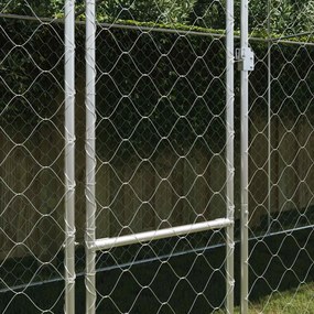 Psí klec s střechou Stříbrná 800 x 200 x 256 cm Ocel a PE 3368303
