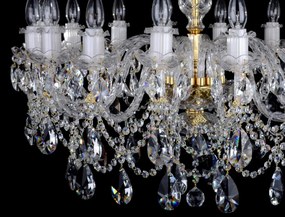 16 Arms luxury Crystal chandelier with twisted glass arms &amp; Cut almonds