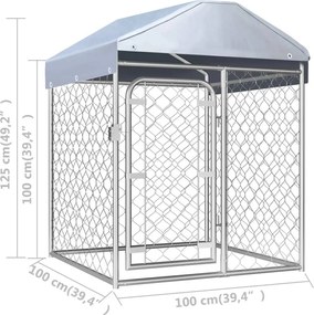 vidaXL Venkovní psí kotec se střechou 100 x 100 x 125 cm [144491]