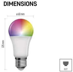Emos lighting Chytrá LED žárovka GoSmart A60 / E27 / 11 W (75 W) / 1 050 lm / RGB / stmívatelná / WiFi 1520503501