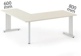 Rohový kancelářský psací stůl PRIMO FLEXIBLE 1800 x 1600 mm, třešeň
