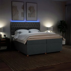 Box spring postel s matrací tmavě šedá 200x200 cm textil 3293695