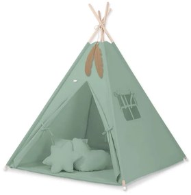 lovel.cz Dětský teepee stan vintage mint + podložka, polštářky a dekorace