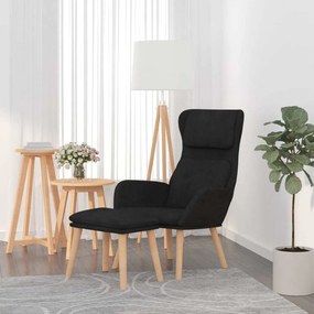 vidaXL Relaxační křeslo se stoličkou samet [3097824] Barva: Černá